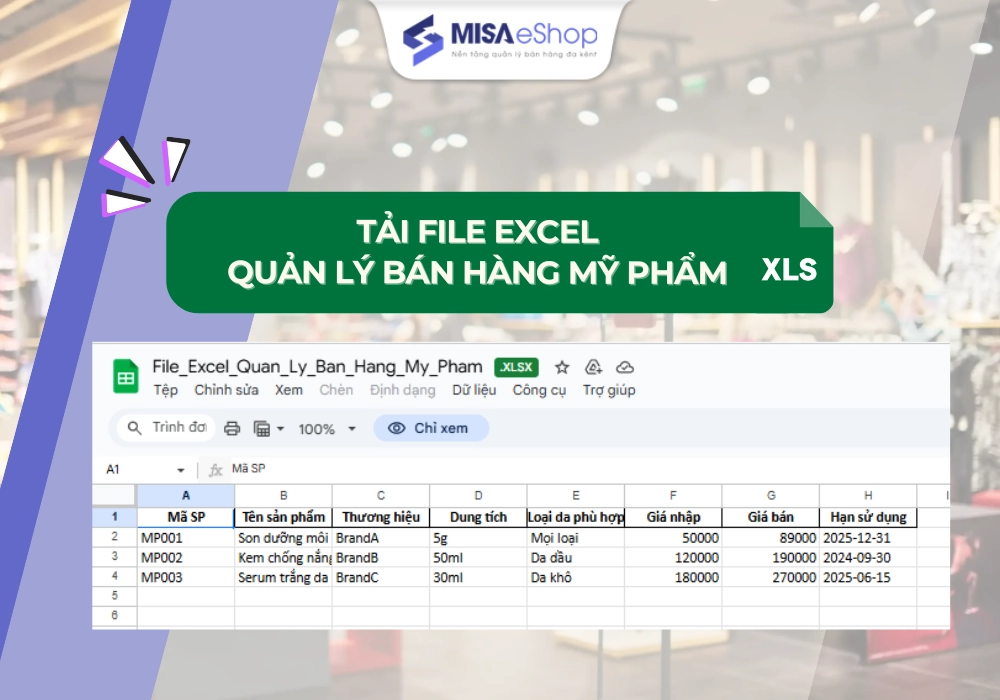 Tải ngay file Excel quản lý bán hàng mỹ phẩm – Đơn giản, hiệu quả và ...